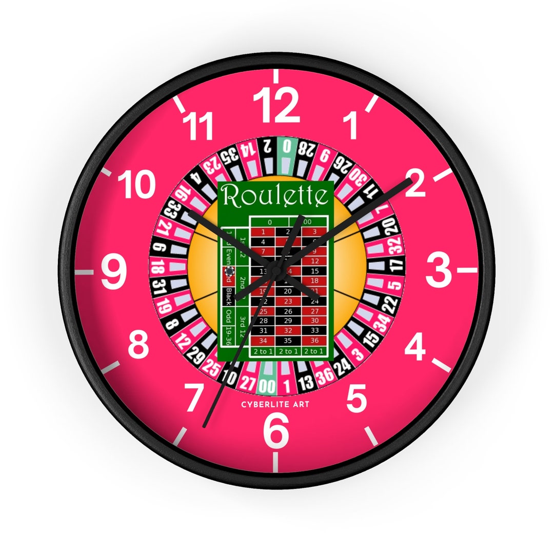 Casino Roulette Wall Clock Personalize the Hands & Base Colors for a ...