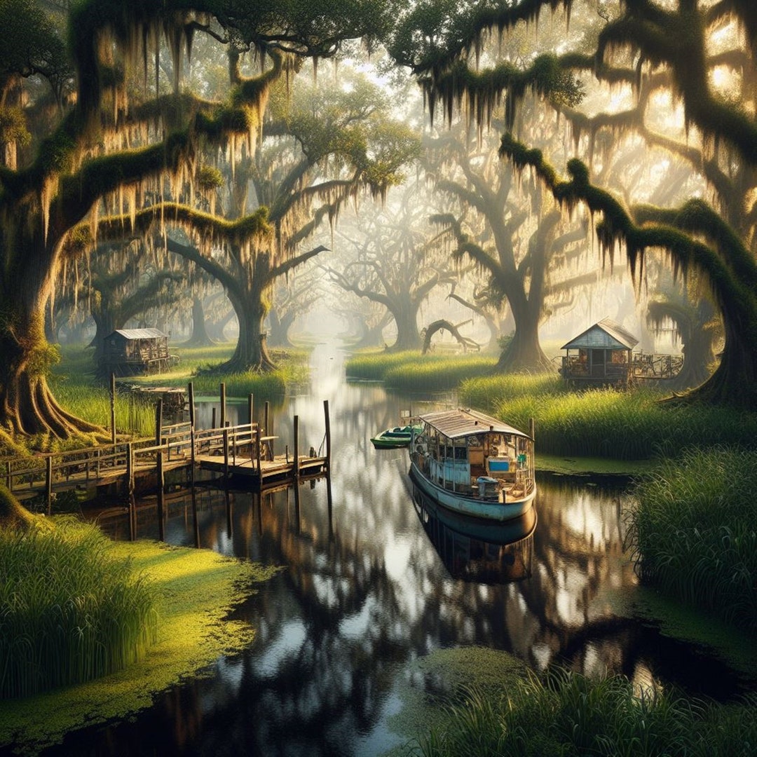 Louisiana Bayou Country Poster: Features Louisiana Inner Coastal Bayou ...