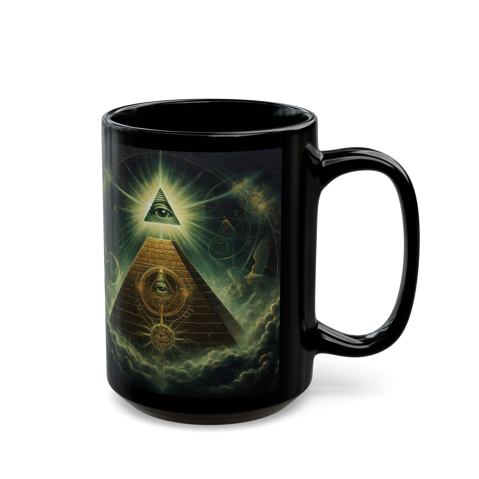 All-seeing Eye in a Pyramid Mug: Print No 1-186, All Seeing Eye Mug Art ...