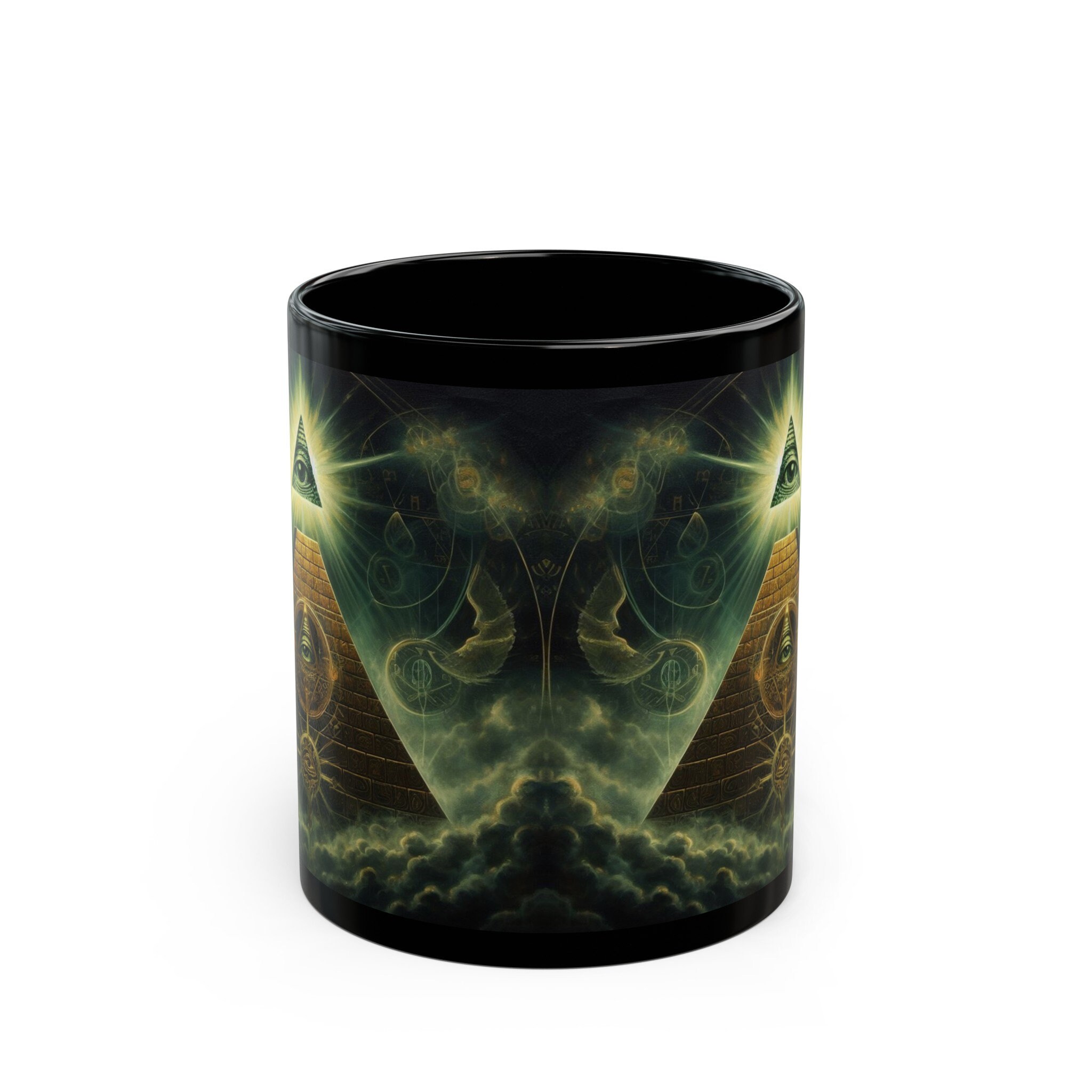 All-seeing Eye in a Pyramid Mug: Print No 1-186, All Seeing Eye Mug Art ...