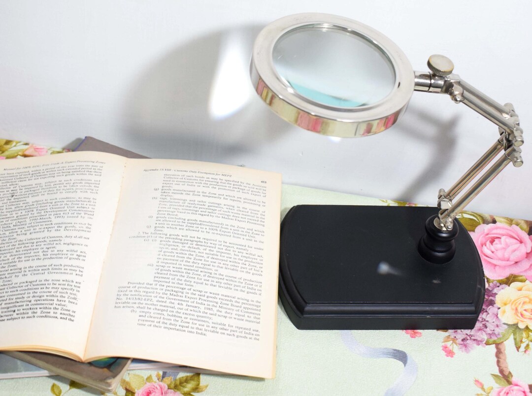 Personalized Engrave Brass Magnifying Glass With Adjustable Stand ...