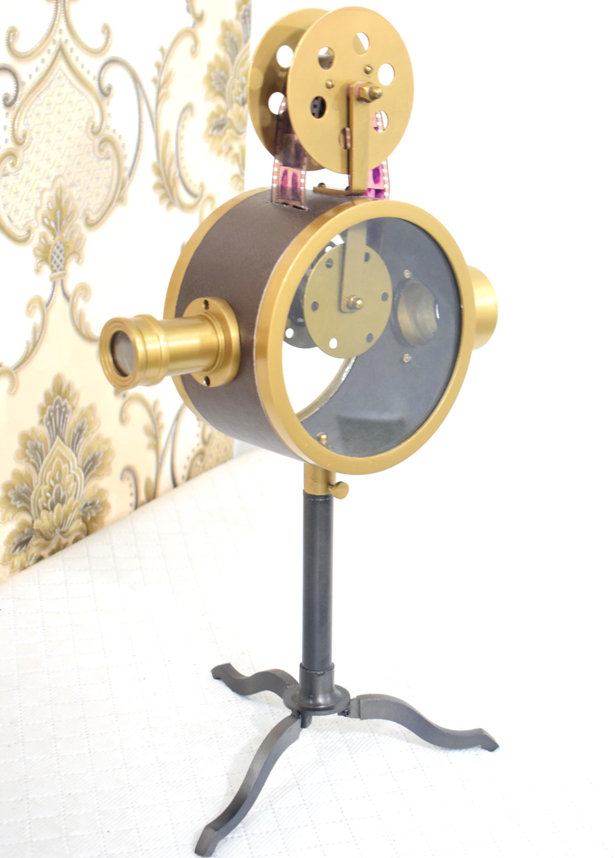 Vintage 19th Century Movie Projector Replica With Round Glass on Brass ...