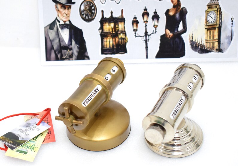 BRASS PERPETUAL CALENDAR , Desktop Calendar, Table Top Desktop Calendar ...