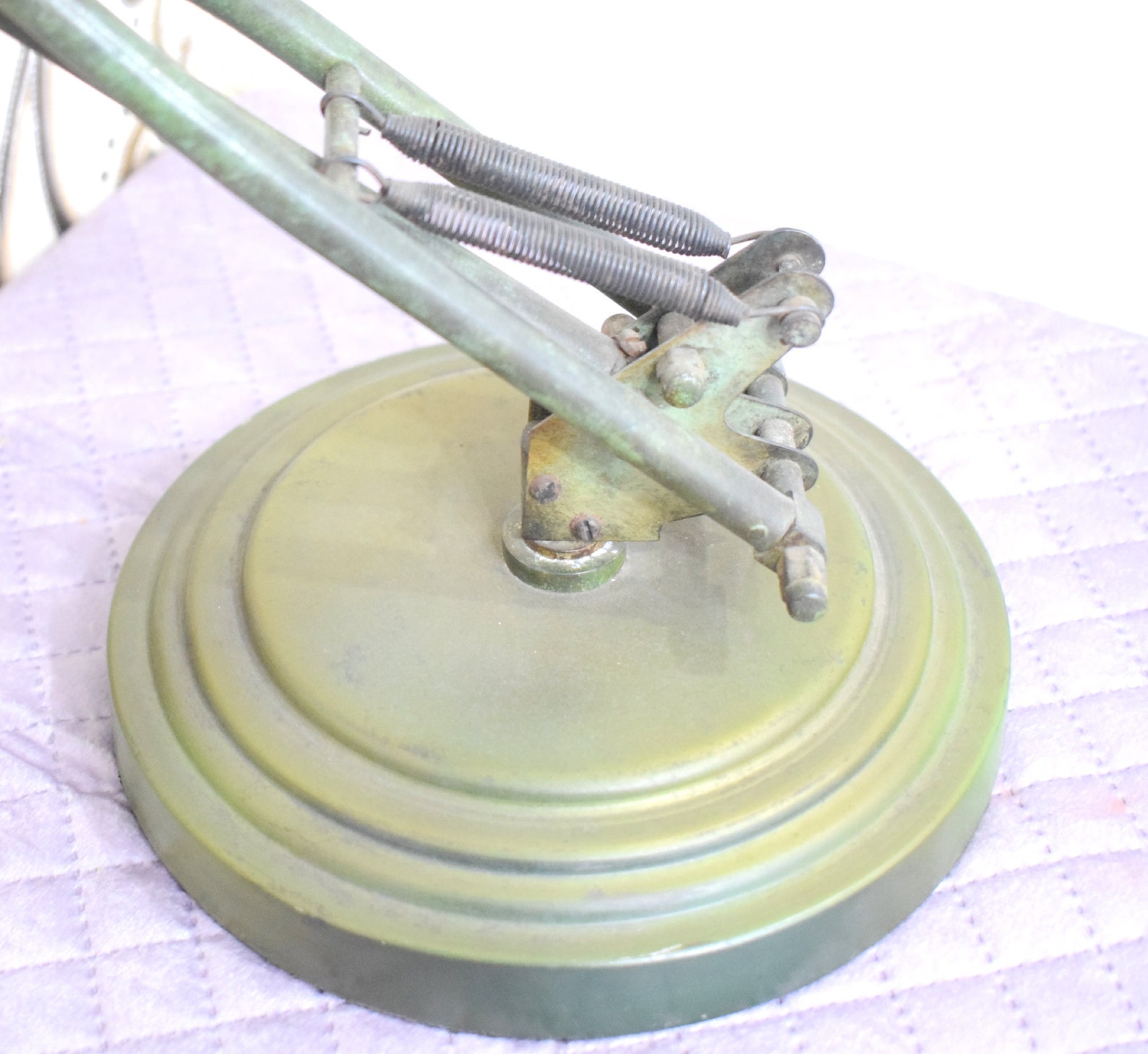 Industrial Moss Patina Finish Lamp Handcrafted Metal Table Lamp Rustic ...