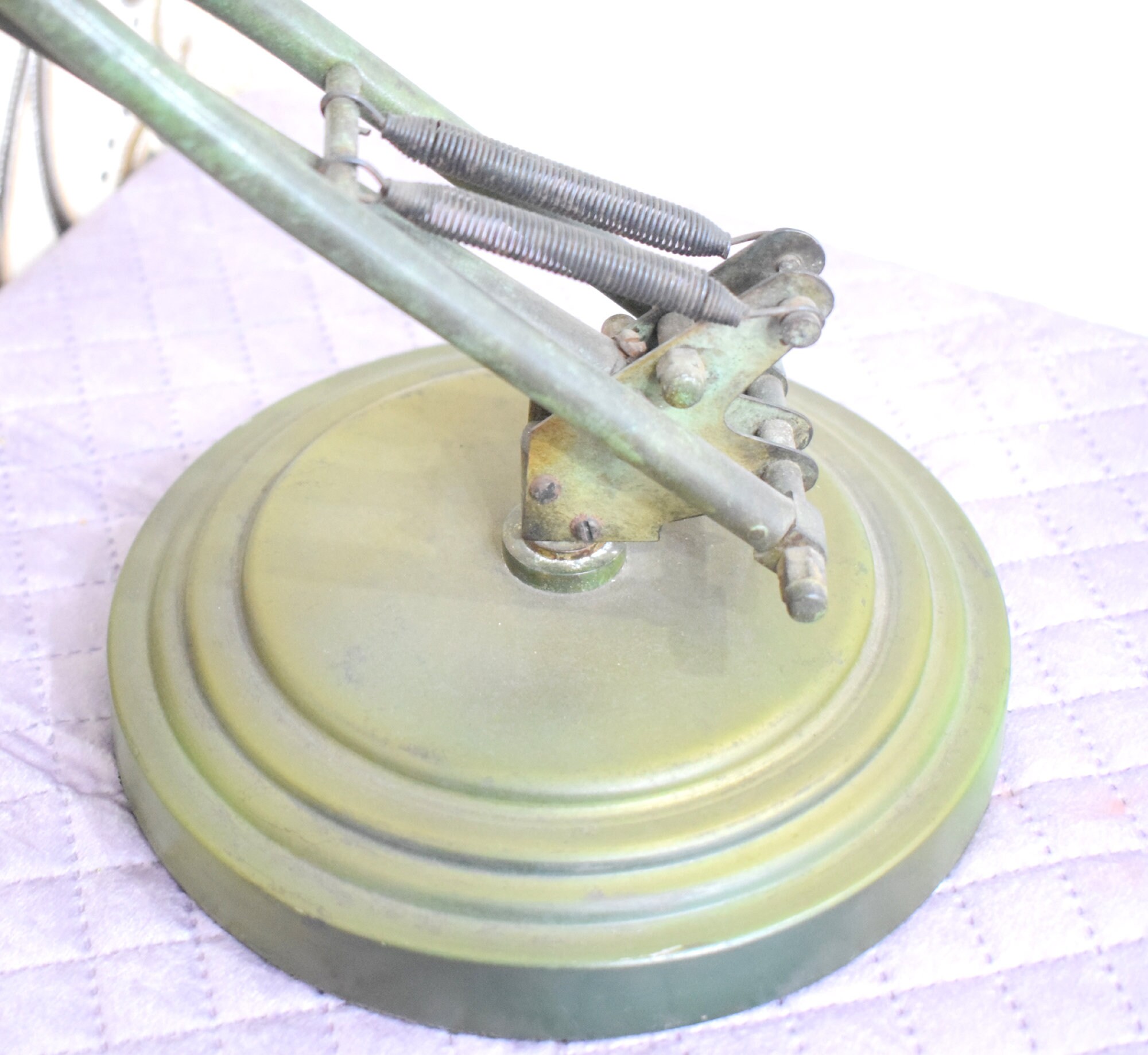 Industrial Moss Patina Finish Lamp Handcrafted Metal Table Lamp Rustic ...