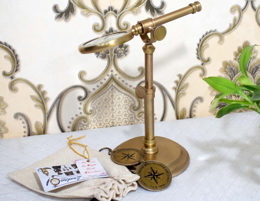 Brass Tabletop Magnifying Glass Personalized Gift Custom Engraved ...