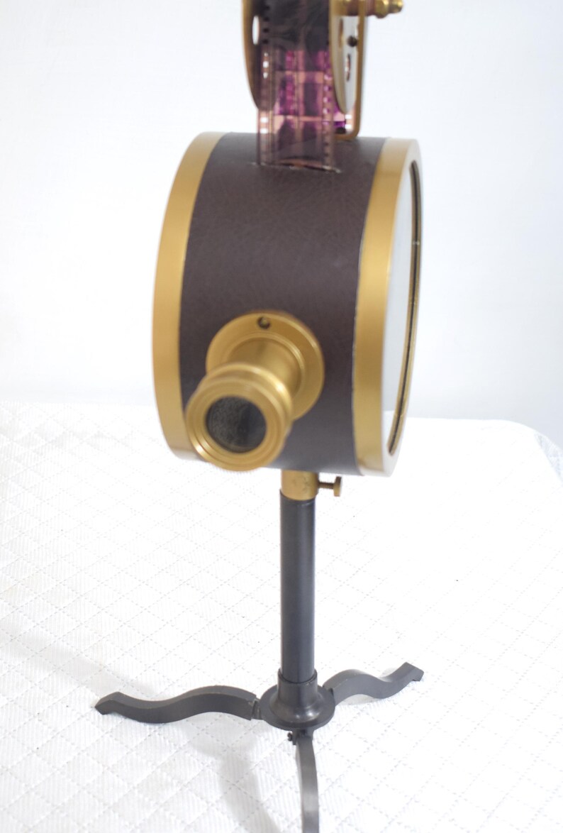 Vintage 19th Century Movie Projector Replica With Round Glass on Brass ...