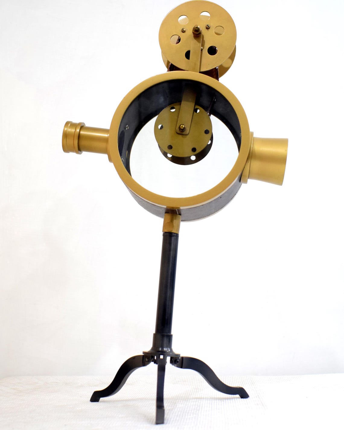Vintage 19th Century Movie Projector Replica With Round Glass on Brass ...