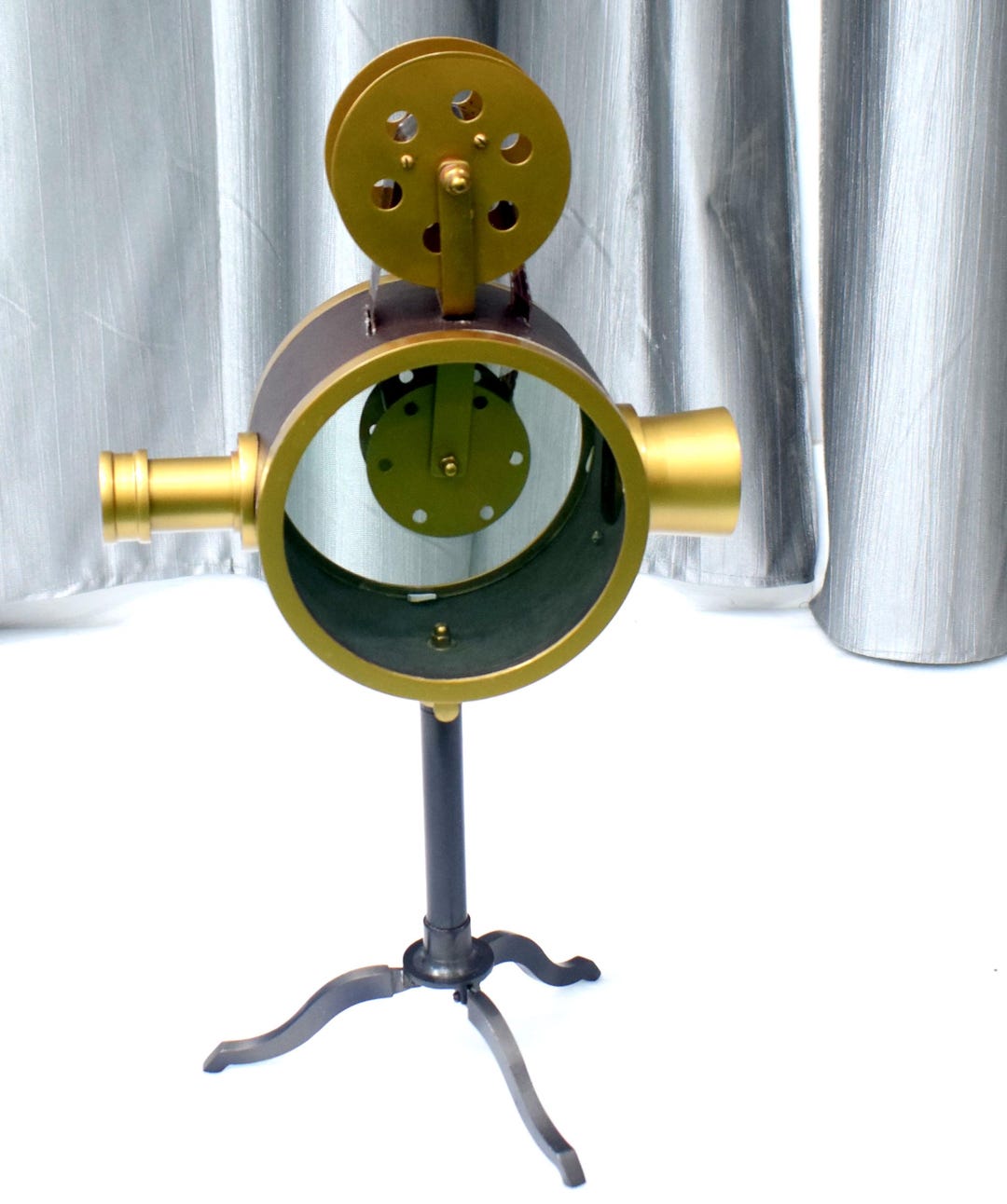 Vintage Mid Century Movie Projector Replica With Round Glass on Brass ...