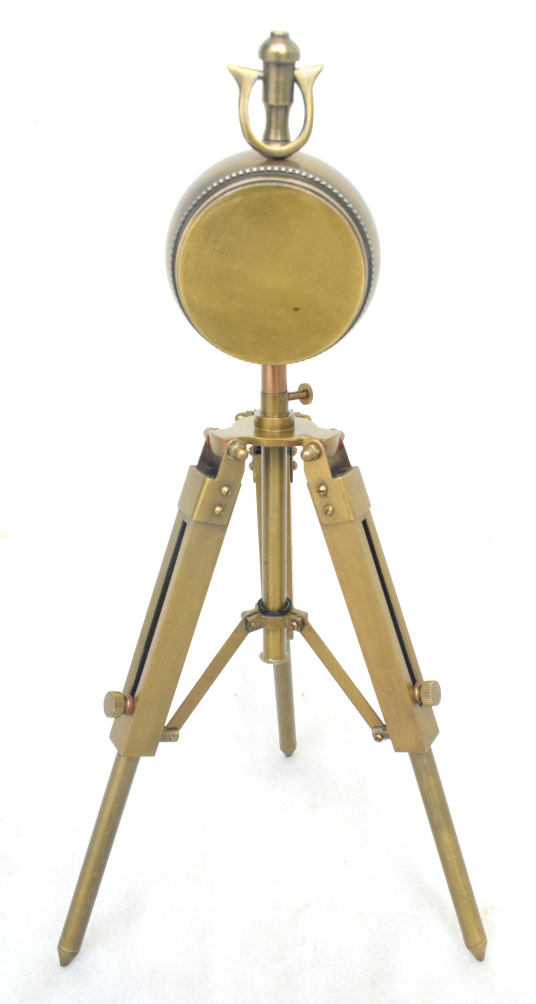 Brass Desktop Clock, Table Top Clock on Tripod Stand, Handmade Brass ...