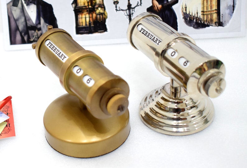 BRASS PERPETUAL CALENDAR , Desktop Calendar, Table Top Desktop Calendar ...