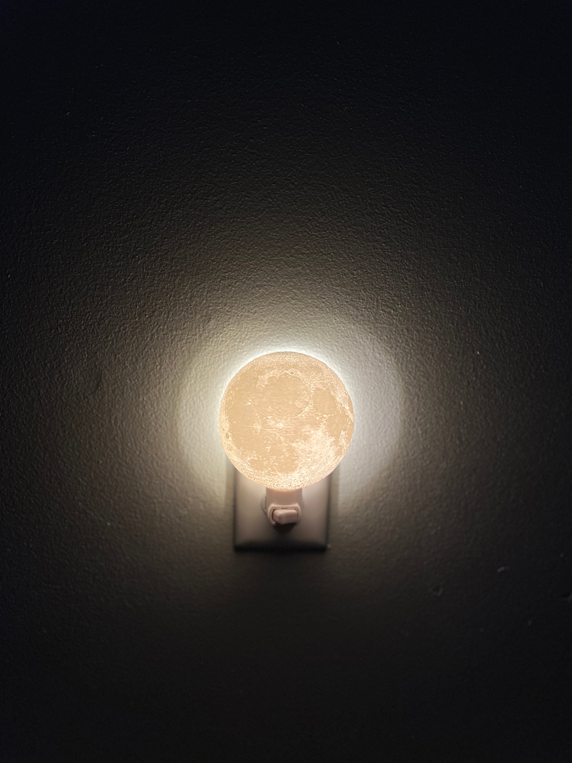 3D Printed Moon Lithophane Night Light, Wall Plug In. Ready to Plug in ...