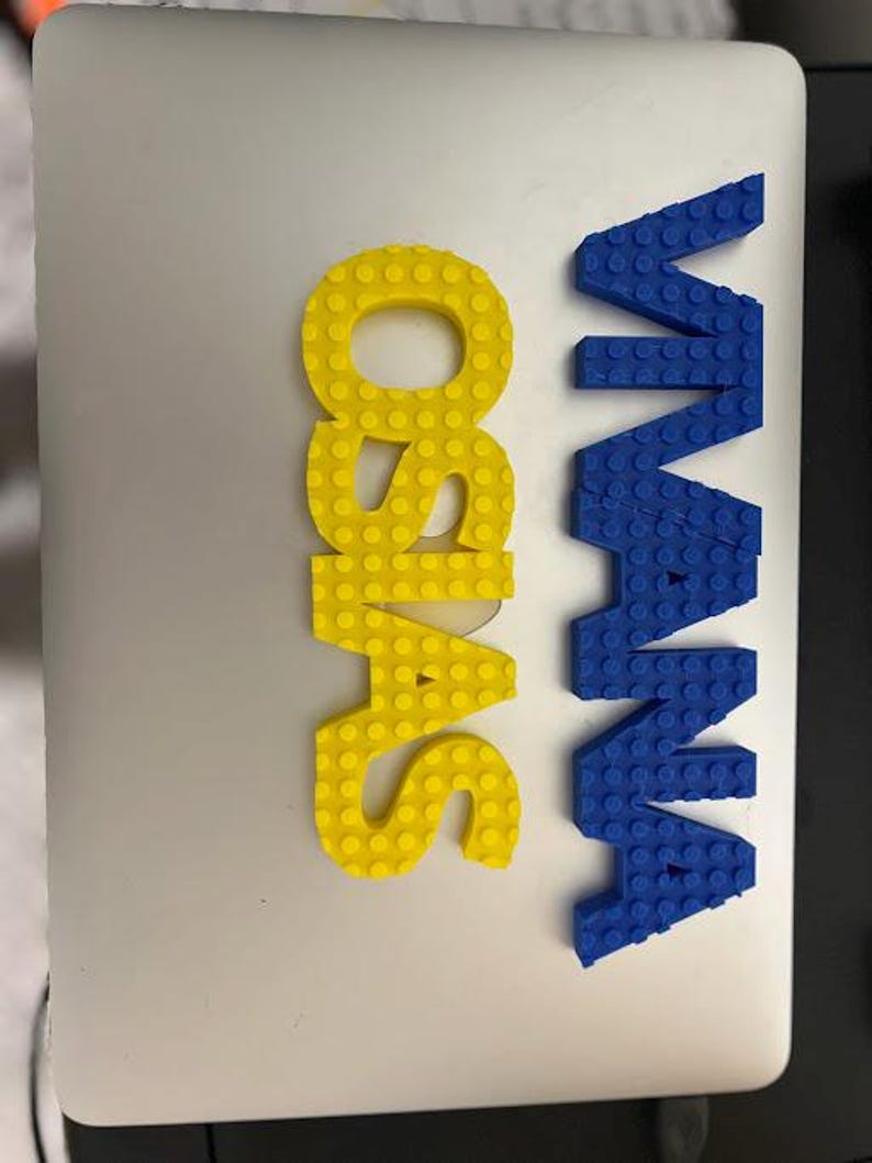3D Printed Name Block With Lego-compatible Surface – Custom Decor - Etsy