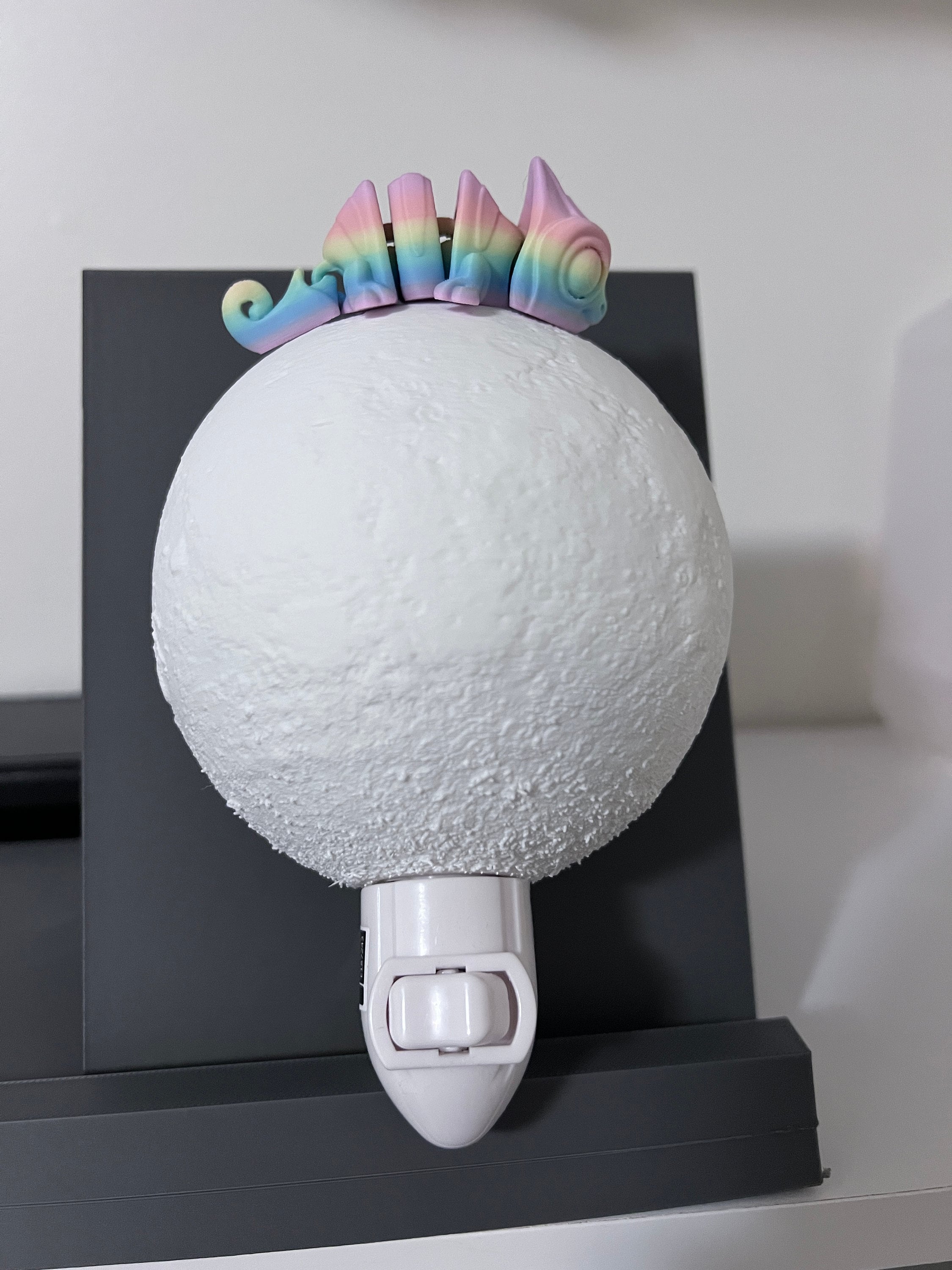 3D Printed Moon Lithophane Night Light, Wall Plug In. Ready to Plug in ...