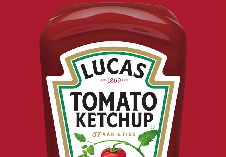 Set of 2 PREMIUM Heinz Ketchup Stickers With Personalized First Name ...