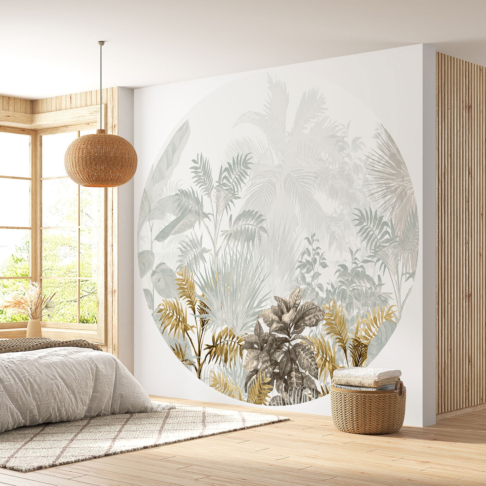 Round / Circle Wallpaper - Botanical Pattern - Etsy