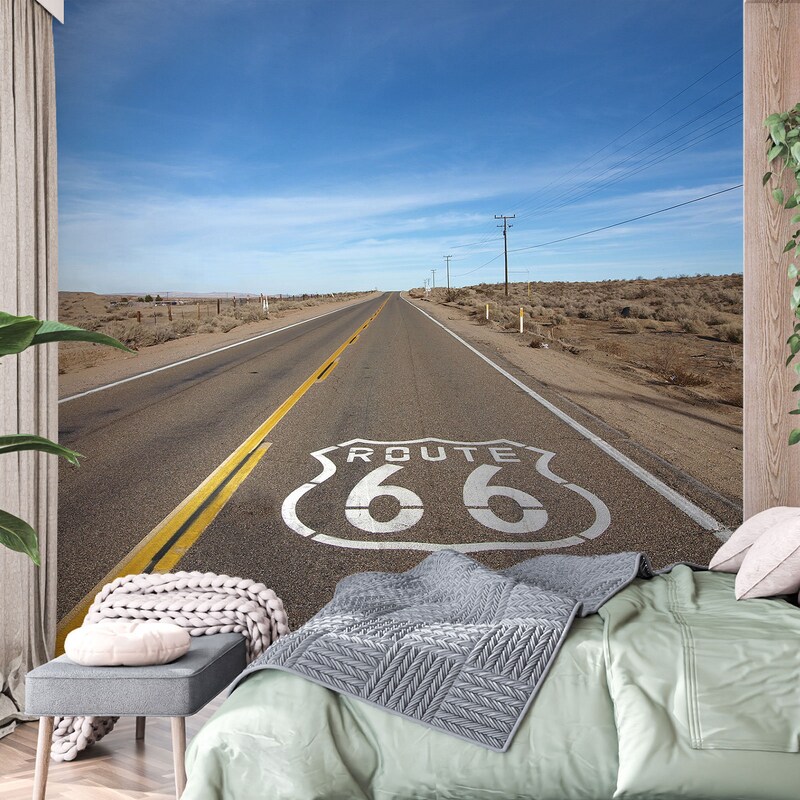 Route 66 Wall Mural - Etsy