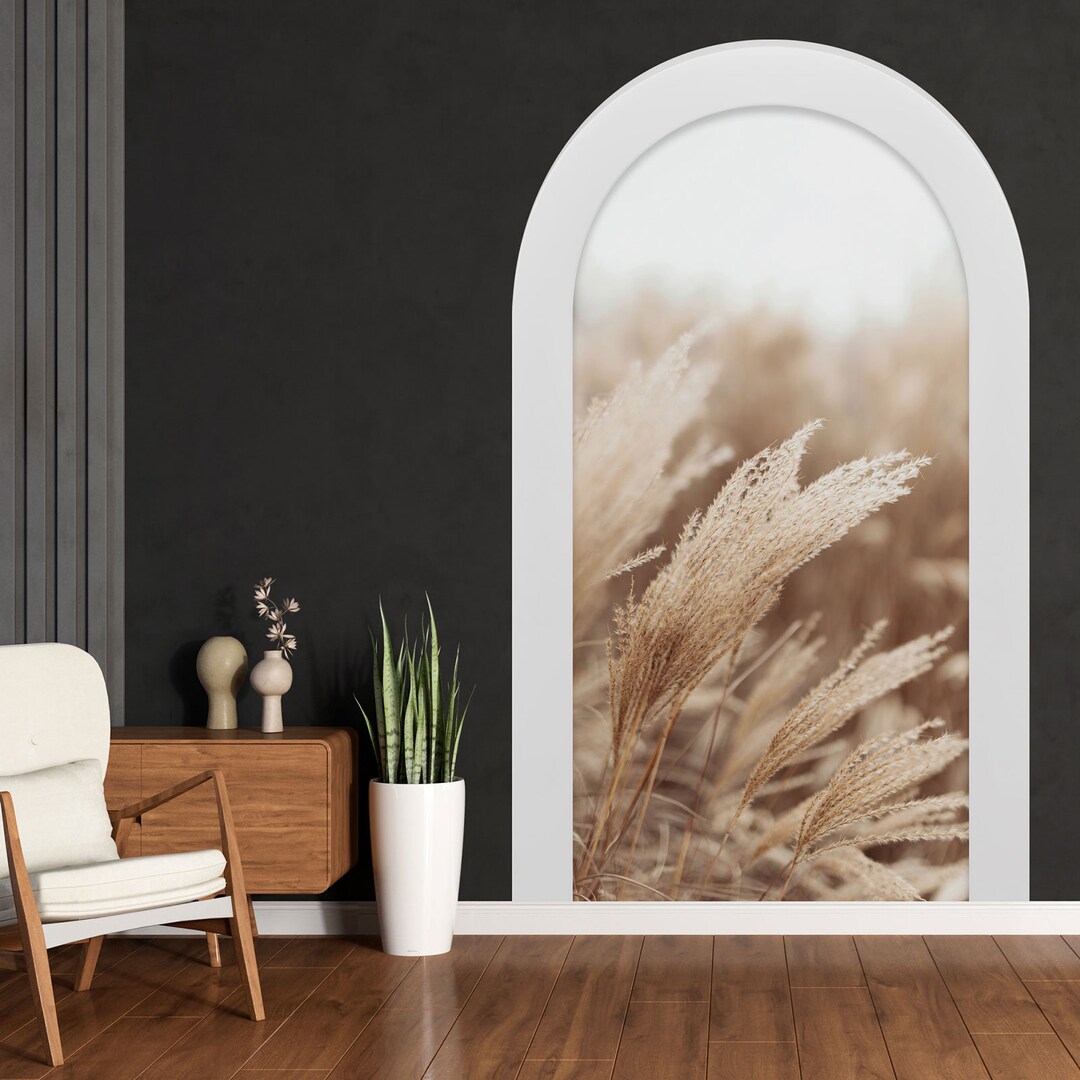 Trompe L'oeil Adhesive Wall Sticker Arche Vault Pampas - Etsy