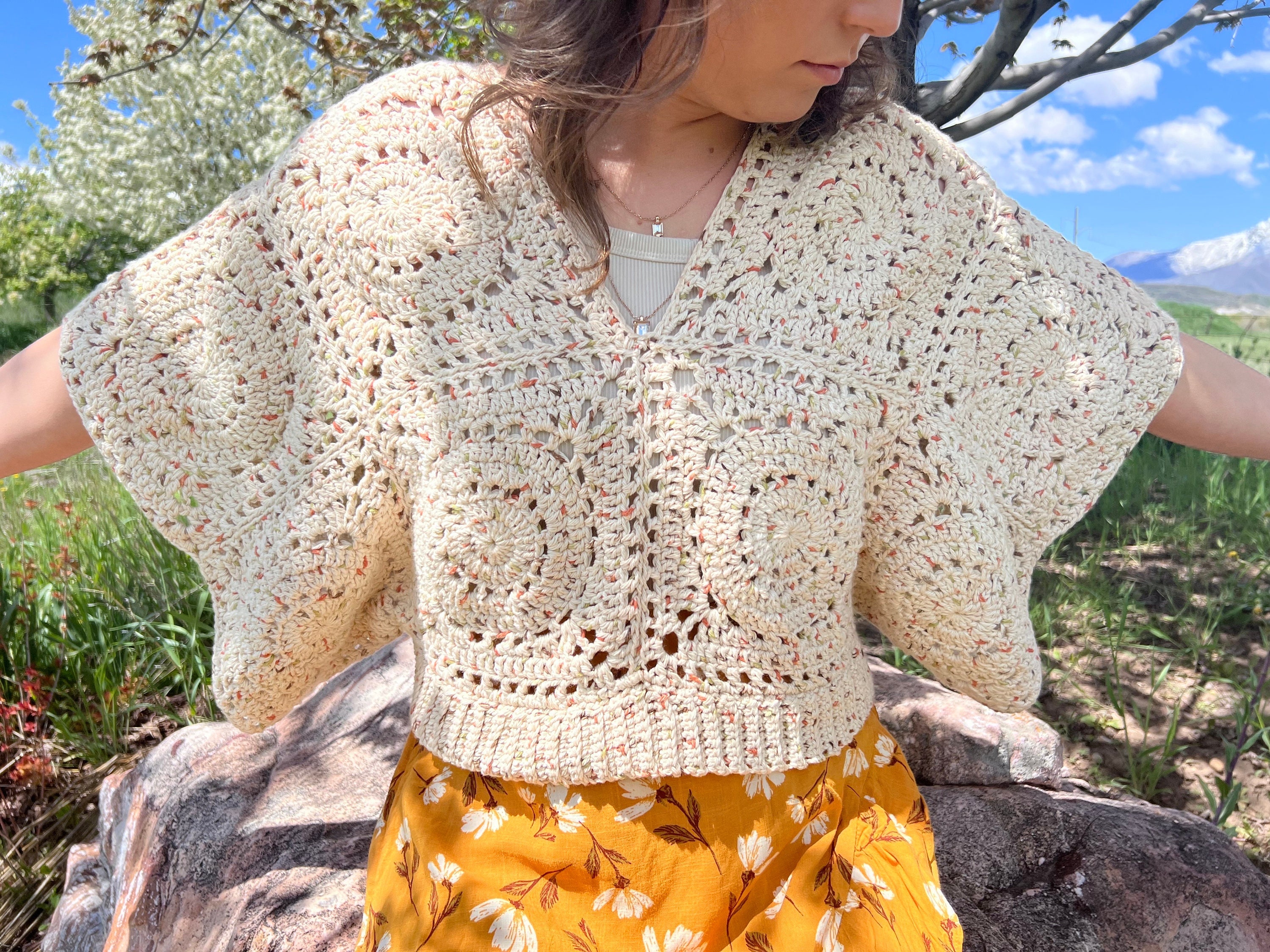 Crochet Boho Top Pattern Festival Top Pattern Crochet Granny Square Top ...