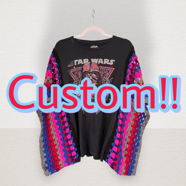 Crochet Tshirt Poncho - Etsy