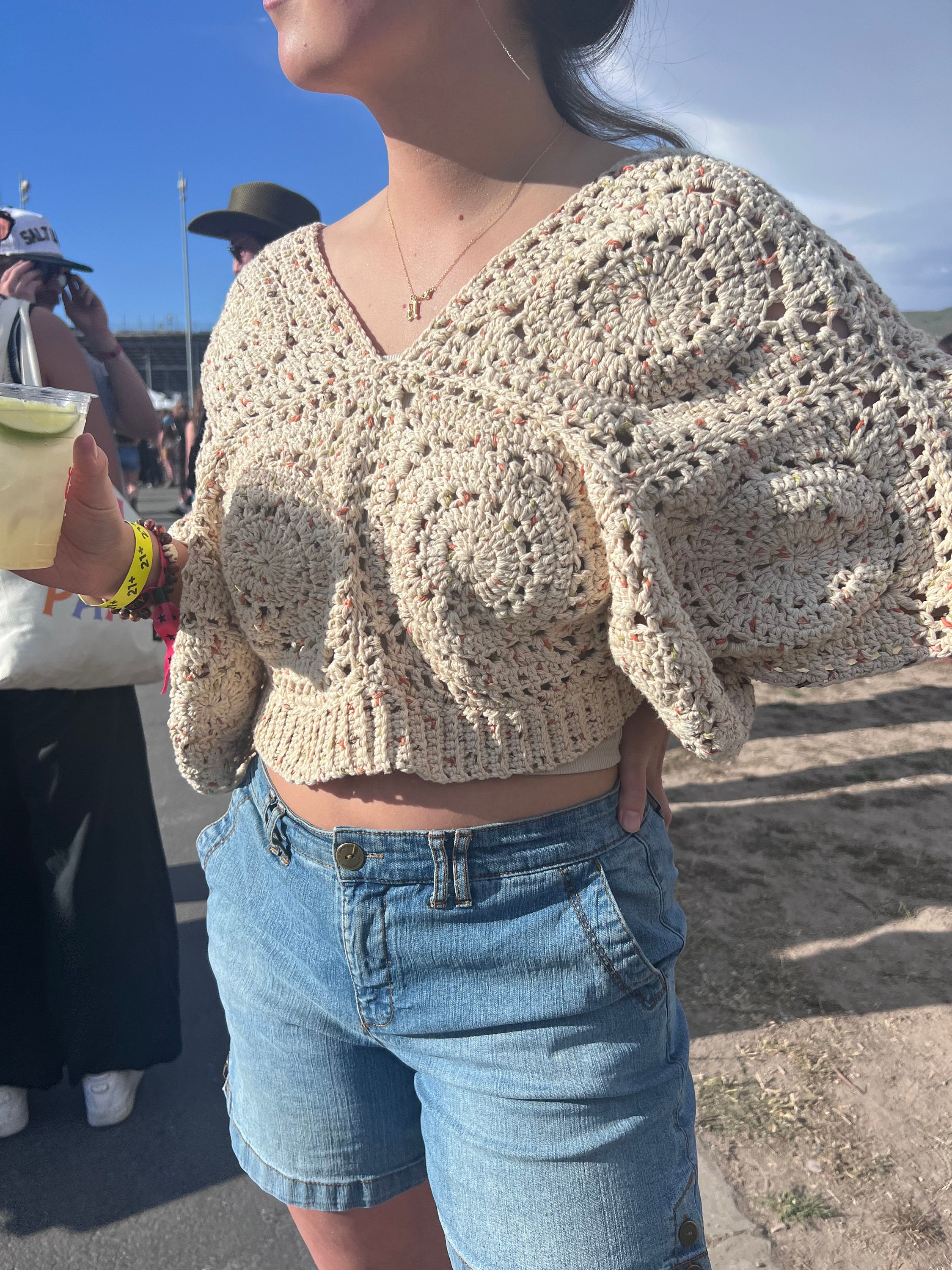 Crochet Boho Top Pattern Festival Top Pattern Crochet Granny Square Top ...