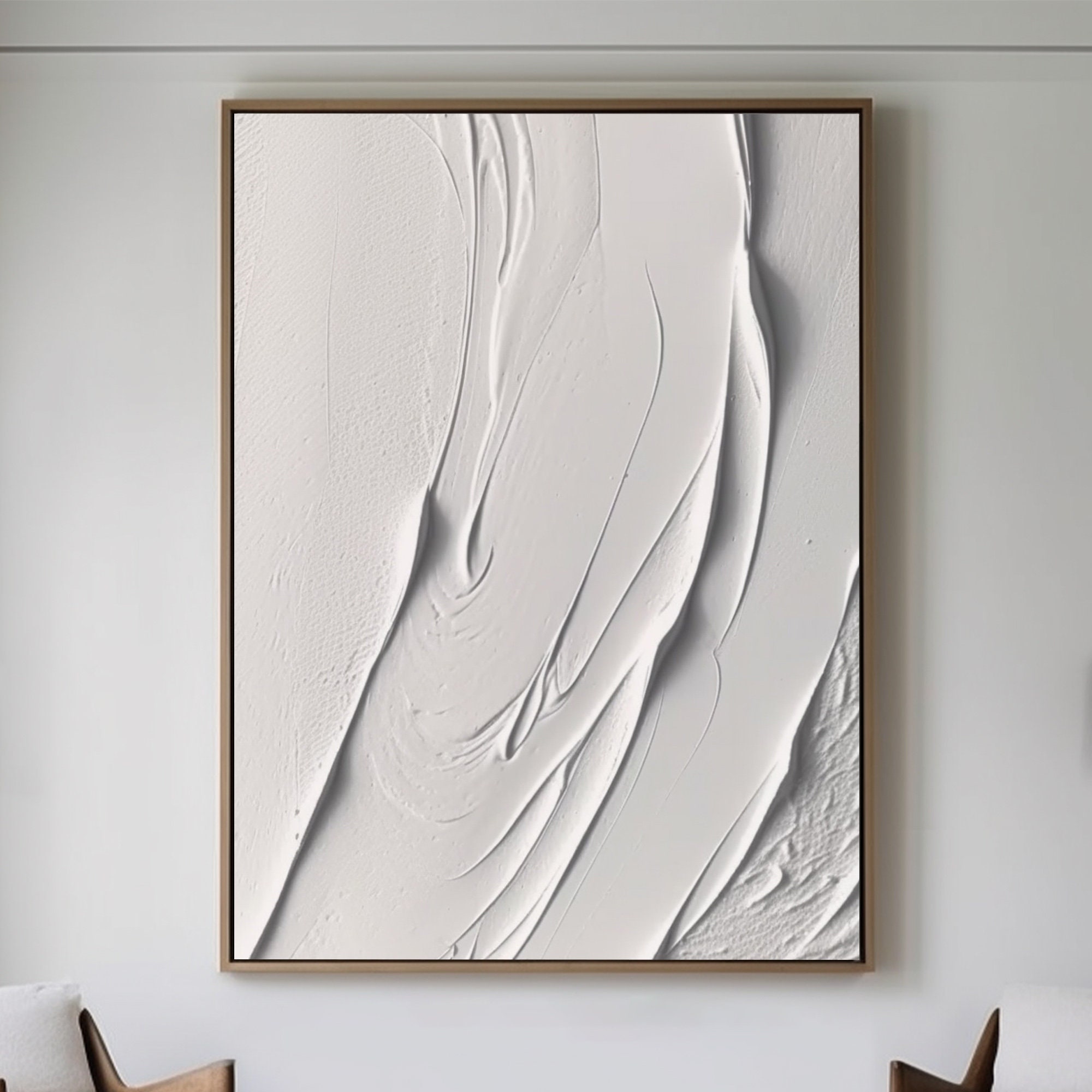 White Plaster Art Plaster Art on Canvas White Minimalist Painting White ...