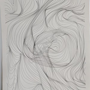 Zen-wave, Flowing, Continuous Line, Pen Drawing - Etsy