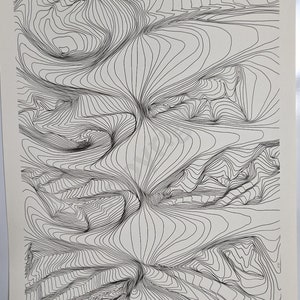 Zen-wave, Flowing, Continuous Line, Pen Drawing - Etsy