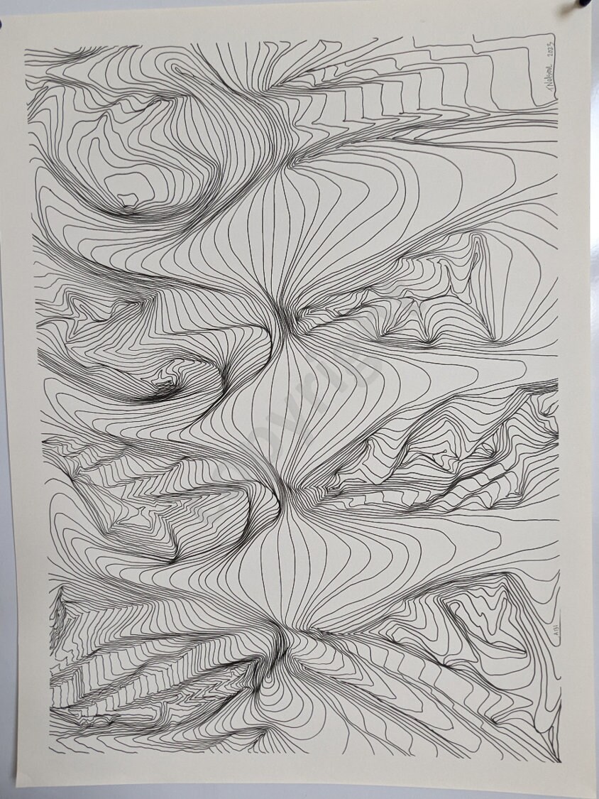 Zen-wave, Flowing, Continuous Line, Pen Drawing - Etsy