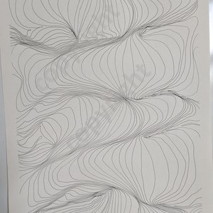 Zen-wave, Flowing, Continuous Line, Pen Drawing - Etsy