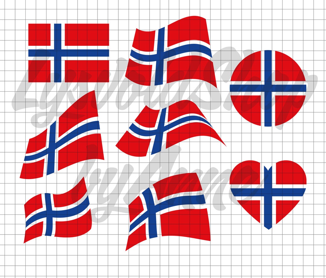 Norsk Flagg, SVG PNG Bundle, Norwegian Flag, Digital Download, Norway ...