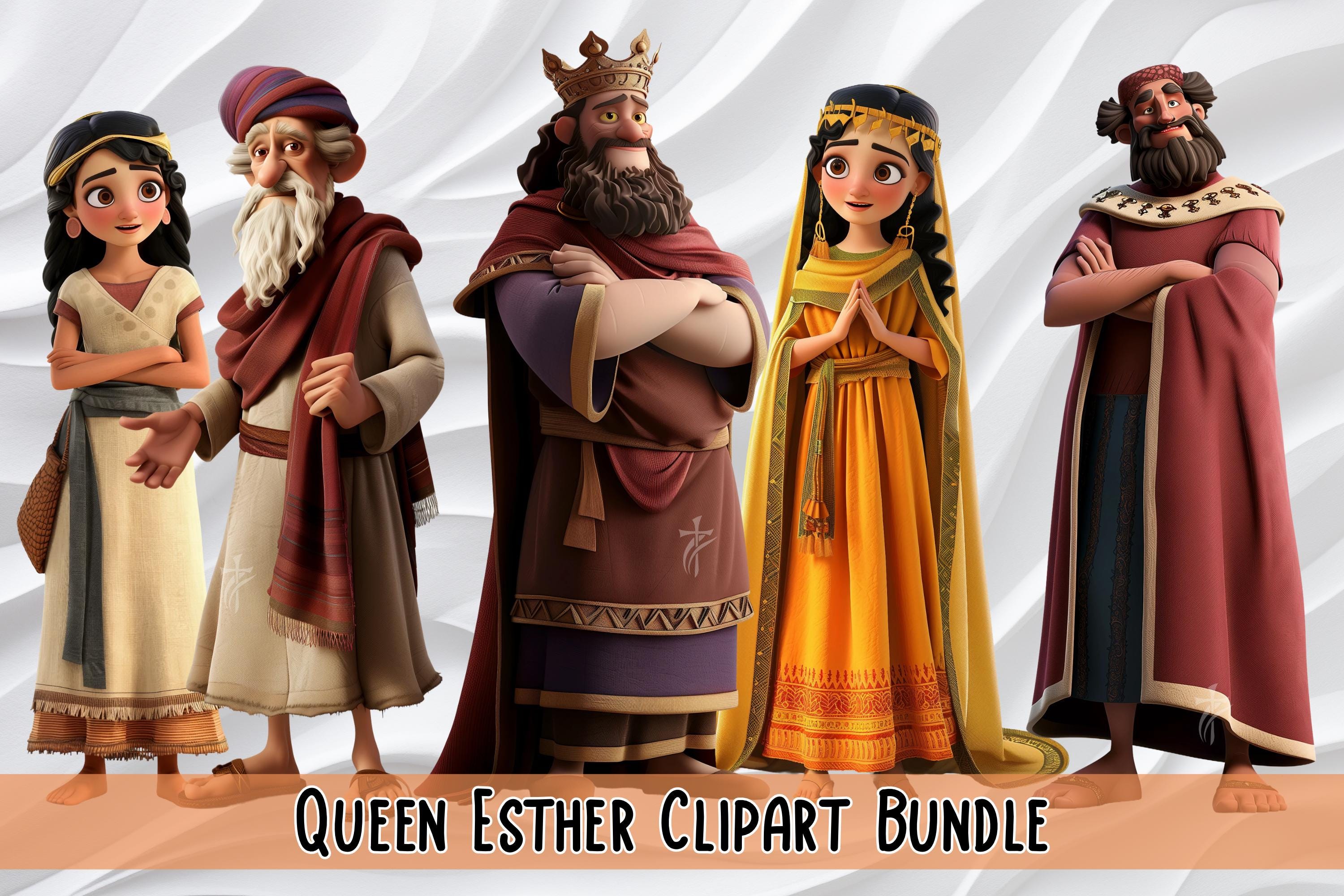 Queen Esther Clipart Bundle | Digital Download | Biblical Illustrations ...