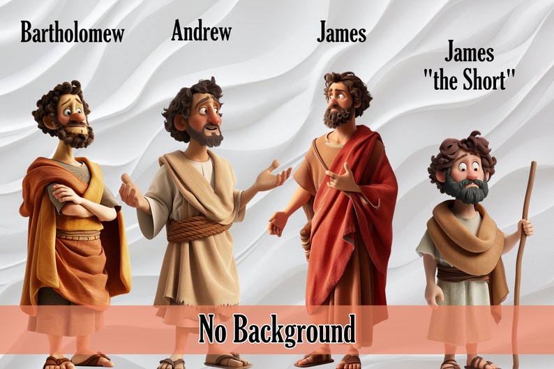 Jesus and the Apostles Clipart Bundle, Cartoon Images, Bible Stories ...