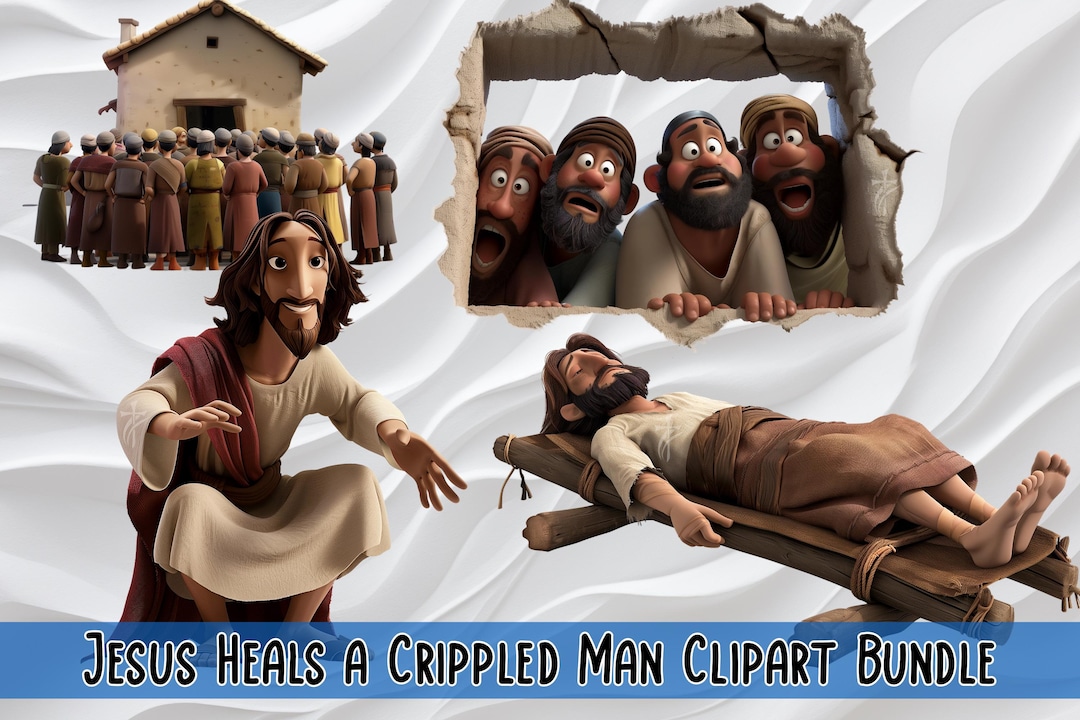 Jesus Heals a Crippled Man Clipart Bundle | Digital Download | Biblical ...