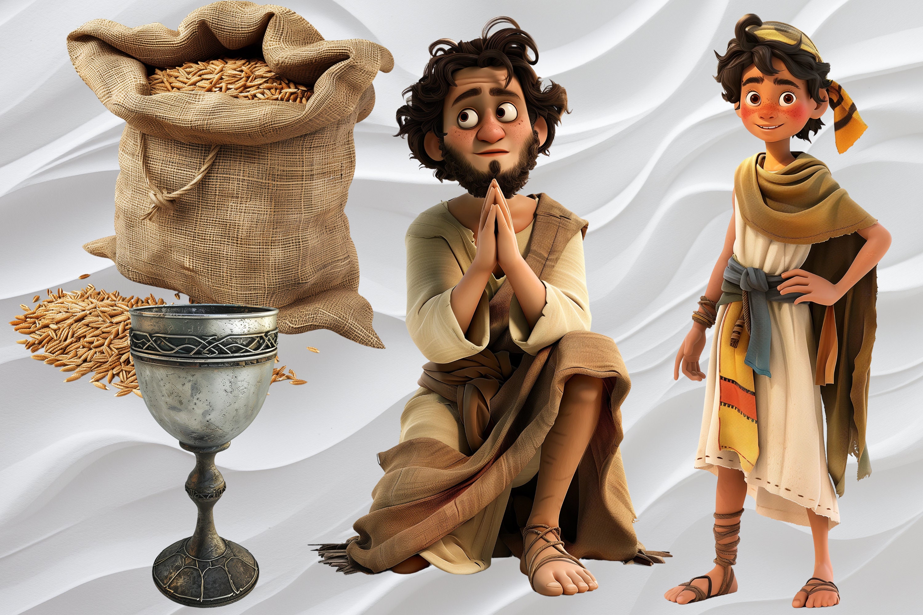 Joseph and His Coat of Many Colors Clipart Bundle, Bible Stories ...