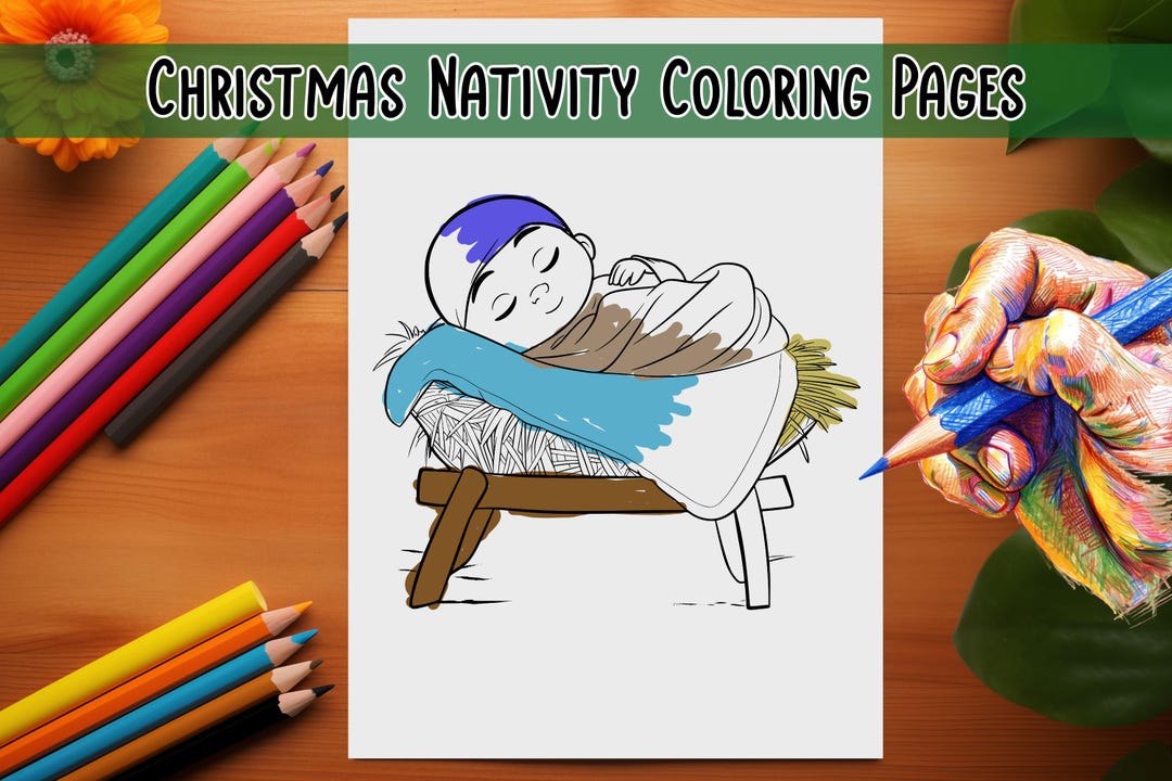 Nativity Coloring Page PDF Bundle | Digital Download | Religious ...