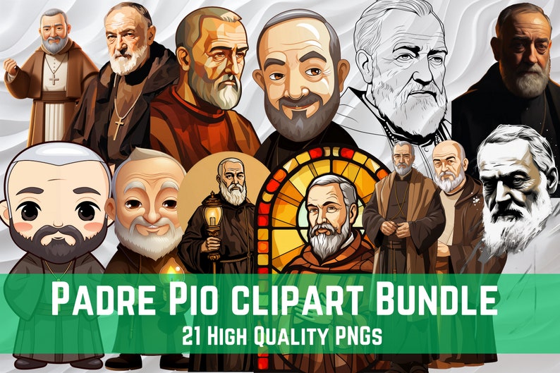 Saint Padre Pio Clipart Bundle, Instant Download - Etsy