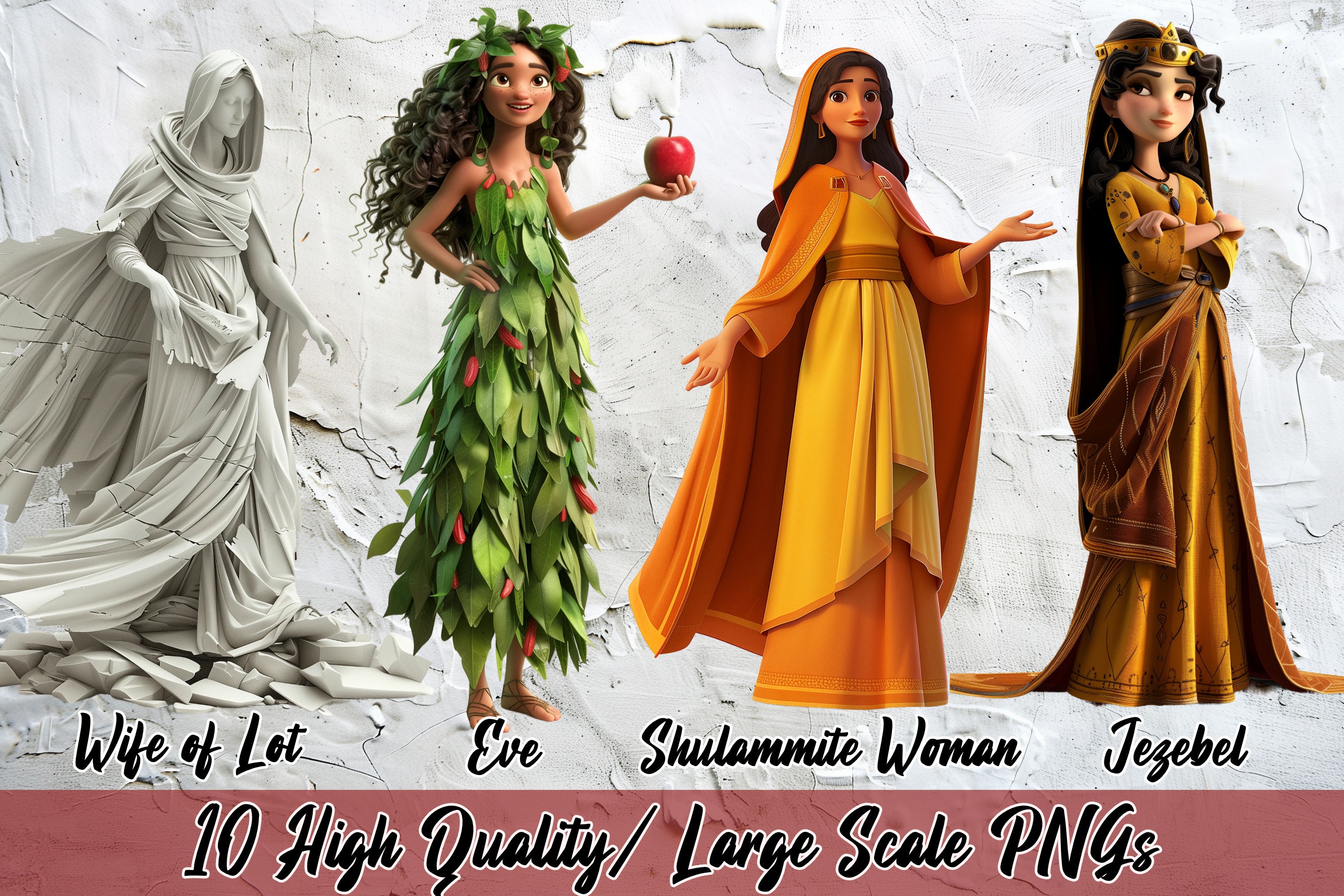 Women of the Bible Clipart Bundle Part 2, Cartoon Images, Bible Stories ...