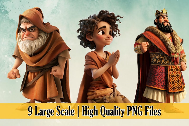 Daniel and the Lions' Den Clipart Bundle, PNG Files, Bible Stories ...