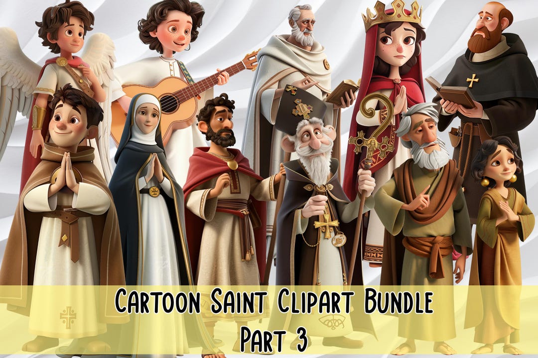 Cartoon Saint Clipart Bundle Part 3 | Digital Download | Fun and ...
