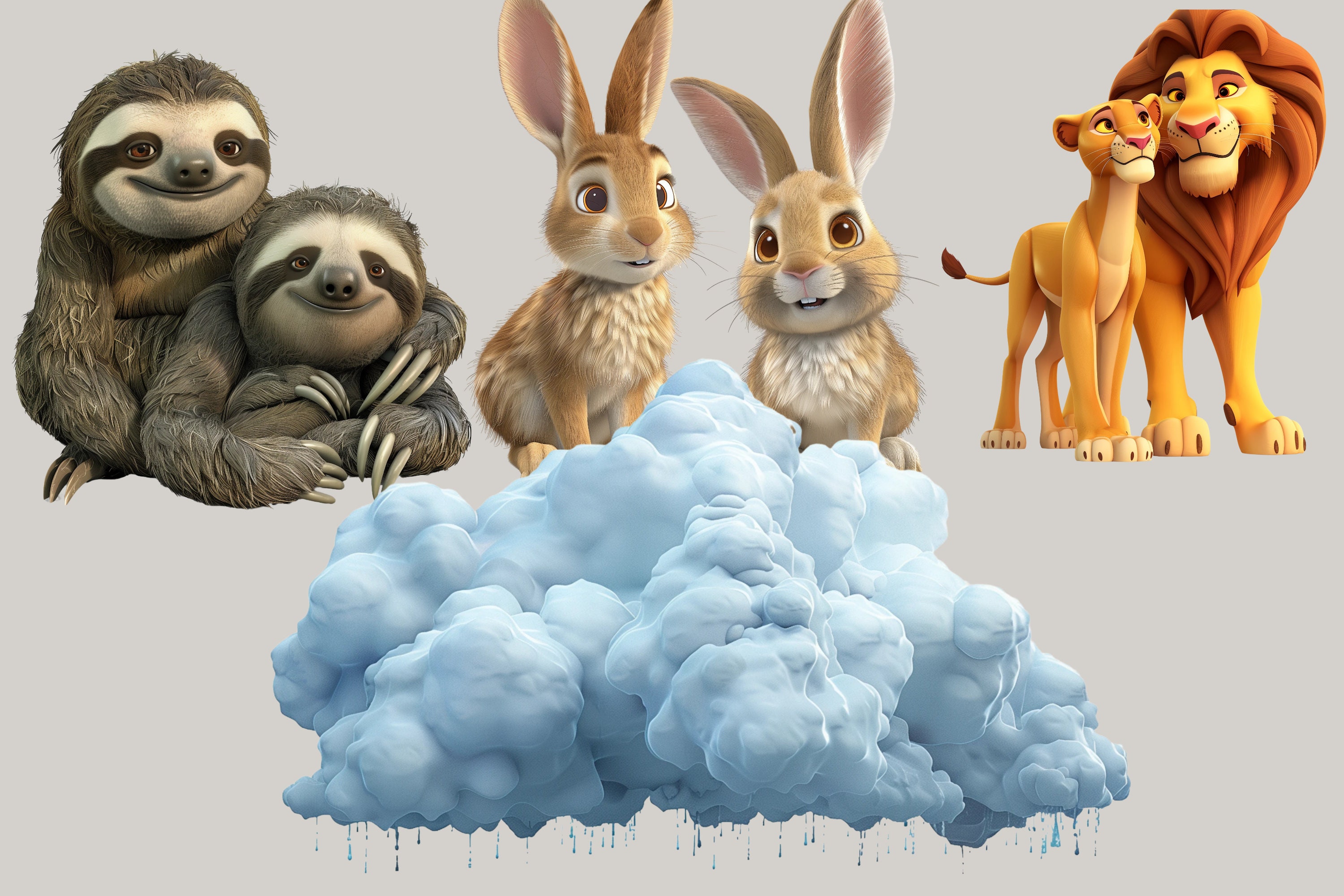 Noah's Ark PNG Bundle, Cartoon Images, Bible Stories, Instant Download ...