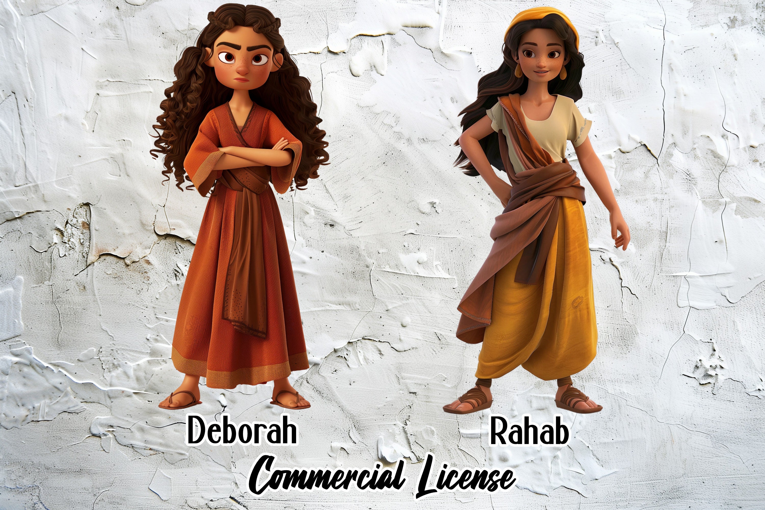 Women of the Bible Clipart Bundle Part 1, Cartoon Images, Bible Stories ...