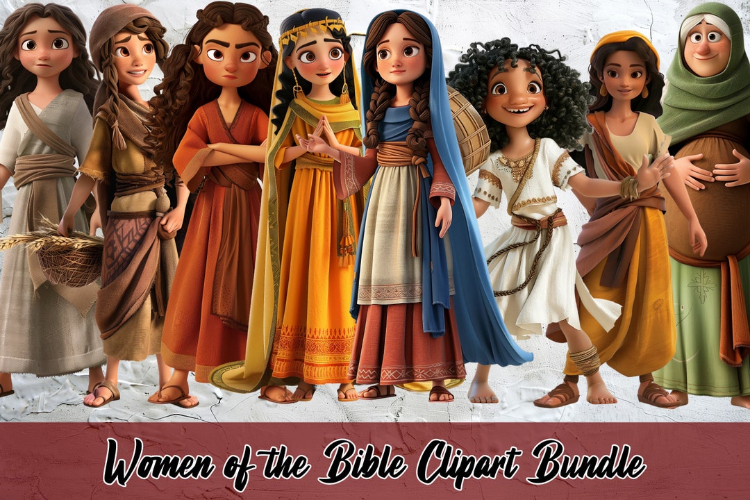 Women of the Bible Clipart Bundle - Part 1, Cartoon Images, Bible ...