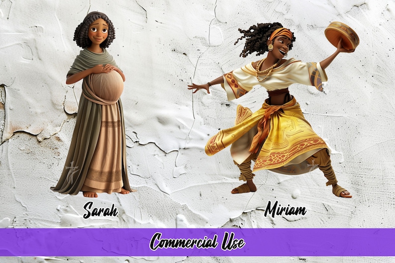 Women of the Bible Clipart Bundle - African Character Version, Cartoon ...