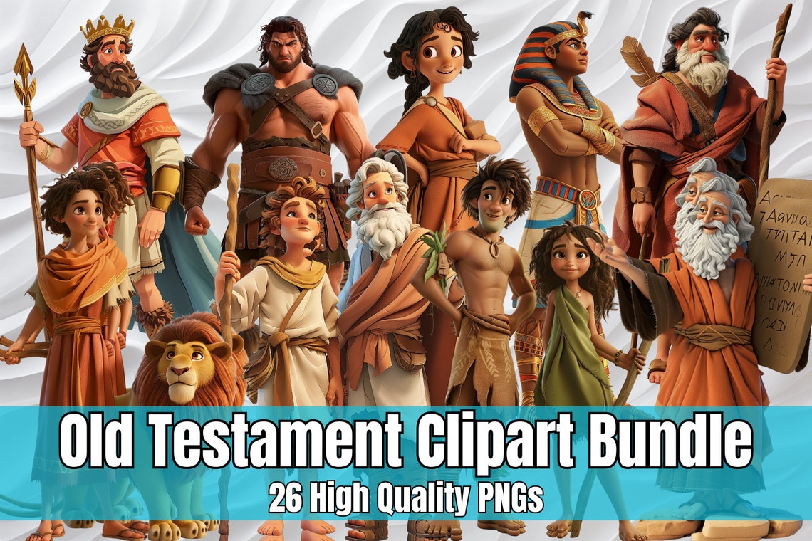 Old Testament Clipart Bundle, Cartoon Images, Bible Stories, Instant ...