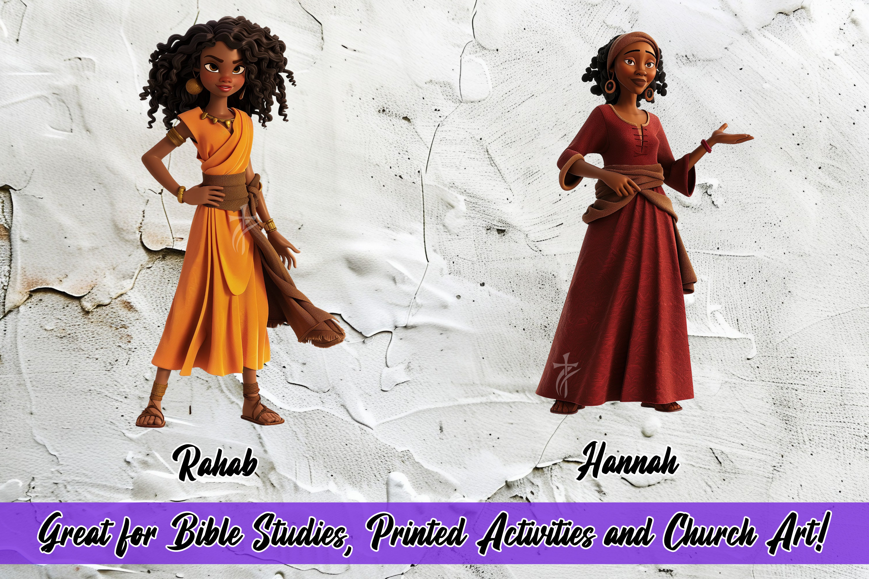 Women of the Bible Clipart Bundle - African Character Version, Cartoon ...