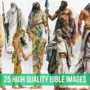 Watercolor Old Testament PNG Bundle, Bible Characters, Instant Download ...