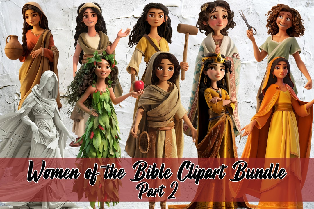 Women of the Bible Clipart Bundle Part 2, Cartoon Images, Bible Stories ...