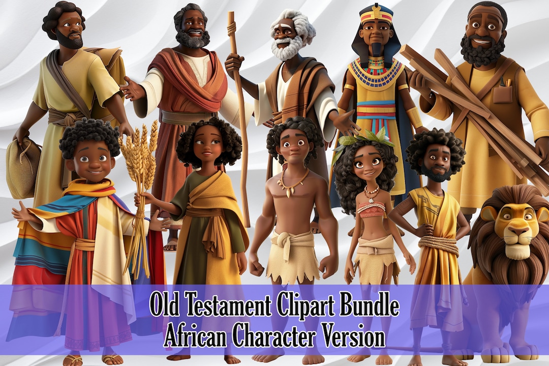 Old Testament Clipart Bundle African Character Version, Cartoon Images ...