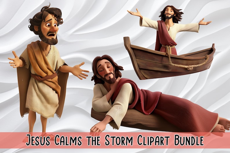 Jesus Calms the Storm Clipart Bundle | Digital Download | Biblical ...